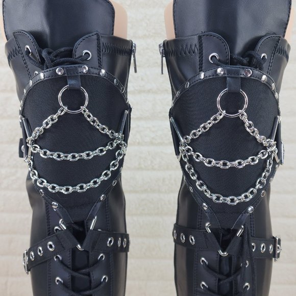 Demonia | Shoes | Renegade Stretch Over The Knee Combat Goth Punk ...